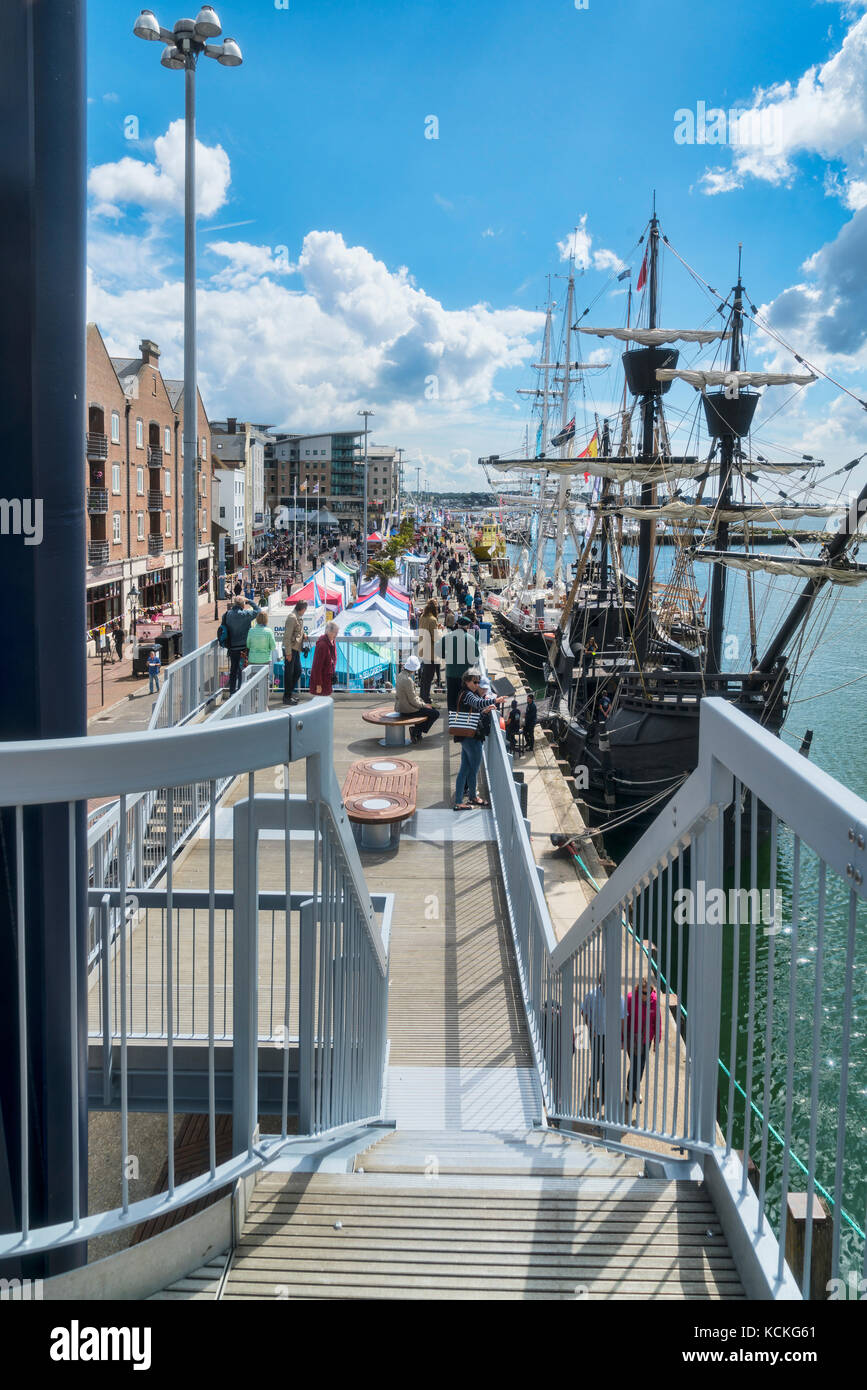 Poole harbour marina, Boat show, tall ships, Dorset, England; UK Stock ...