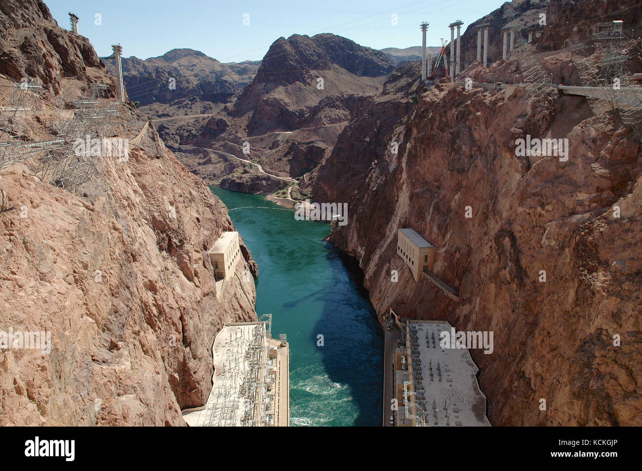 Hoover Dam bypass Bridge under construction, downstream at The Hoover ...