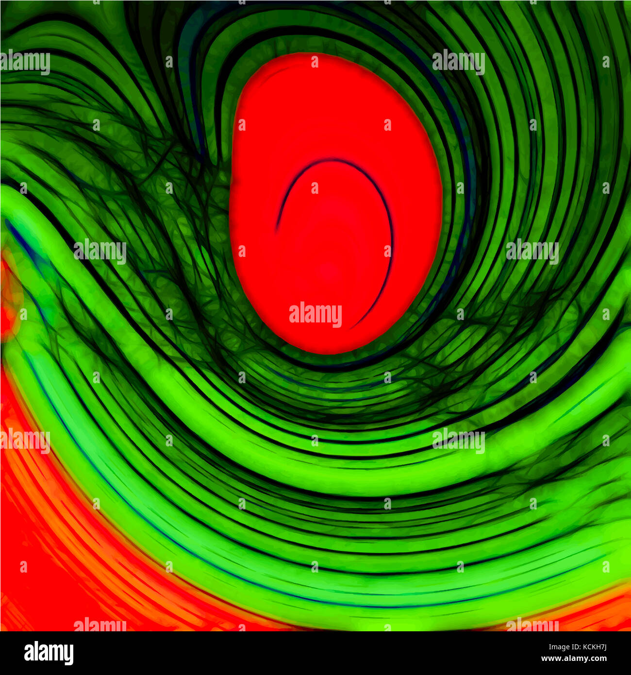 Abstract Green Background with Red Spot - Illustration Stock Photo - Alamy