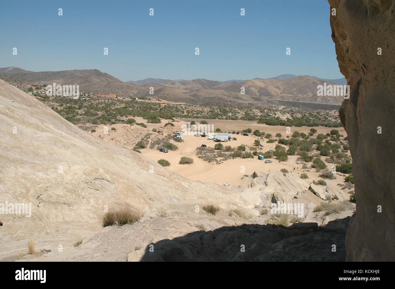 Film crew on location at The Vasquez Rocks Natural Area Park in ...