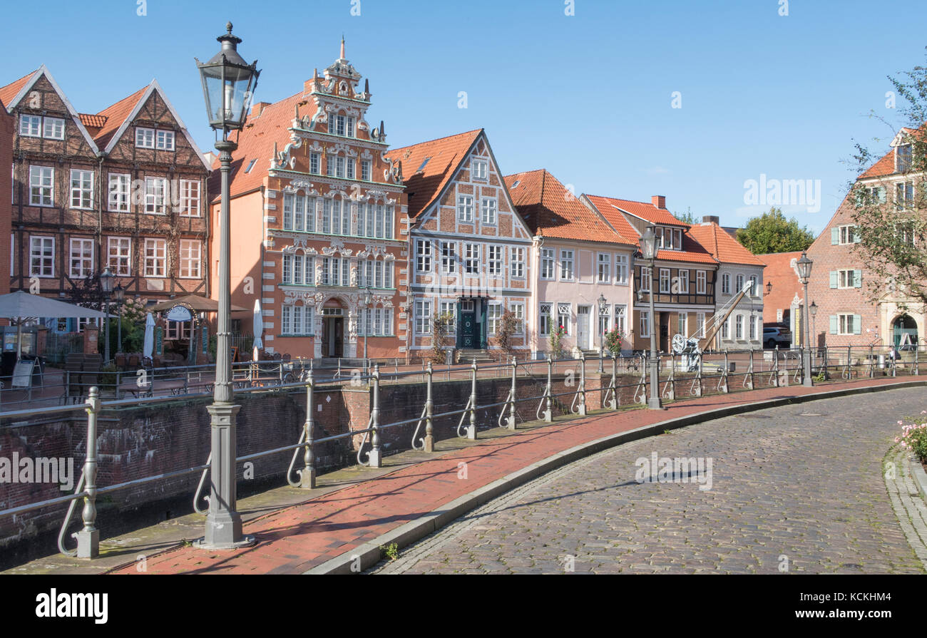 medieval old town Stade with historical harbour in Germany Stock Photo ...