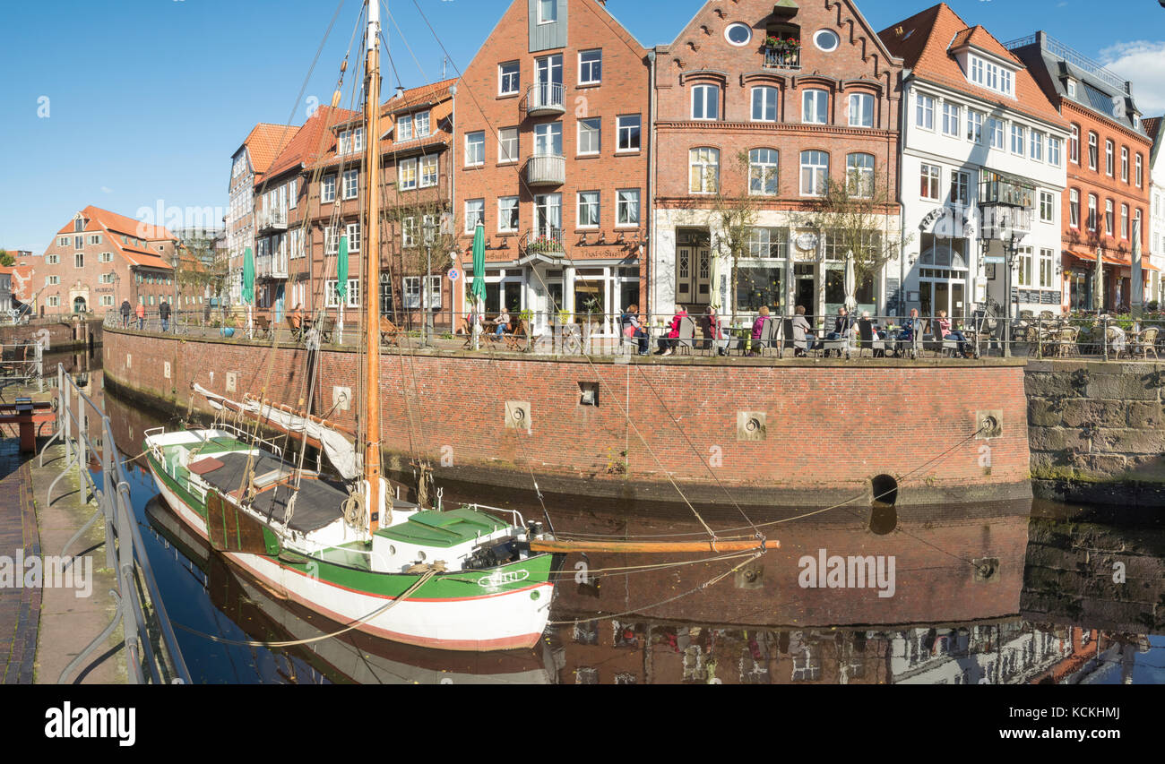 medieval old town Stade with historical harbour in Germany Stock Photo ...