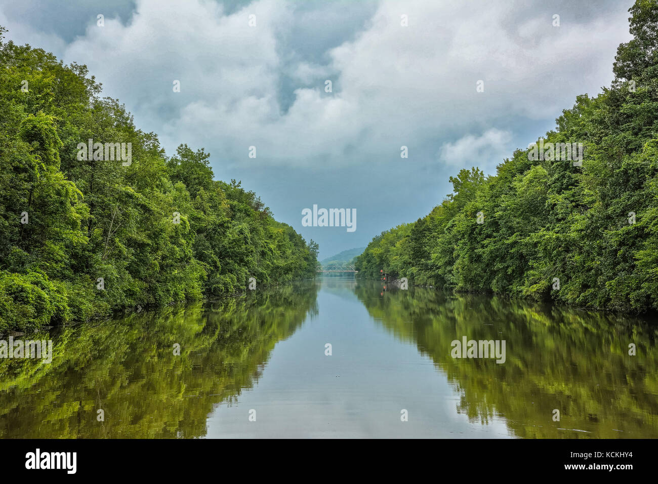 Hudson Channel from boat Stock Photo - Alamy