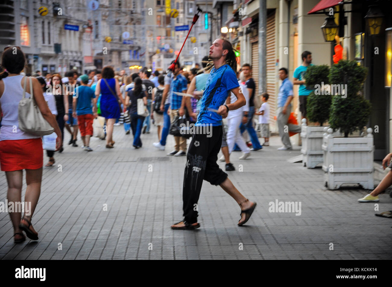 Street Busker Performing in Istiklal street Stock Photo - Alamy