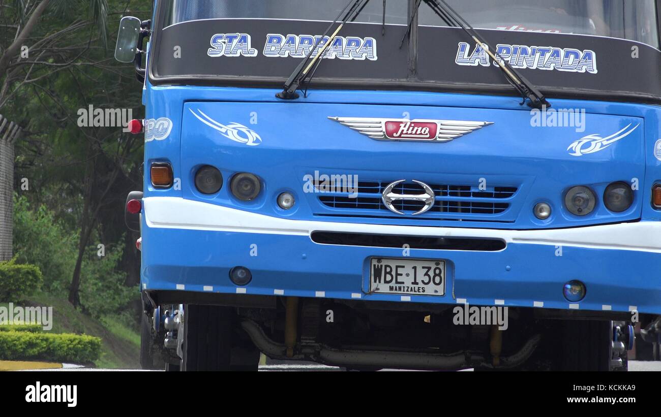 Latin America Blue Tour Bus Stock Photo - Alamy