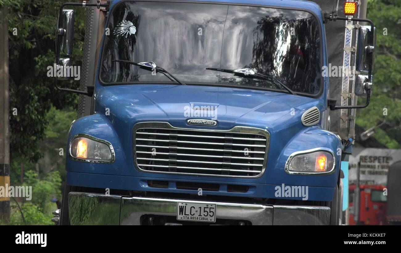 Blue Tractor Trailer Stock Photo - Alamy