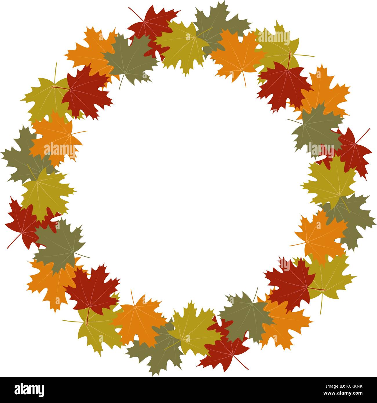 Autumn leaves wreath vector Stock Vector Images - Alamy