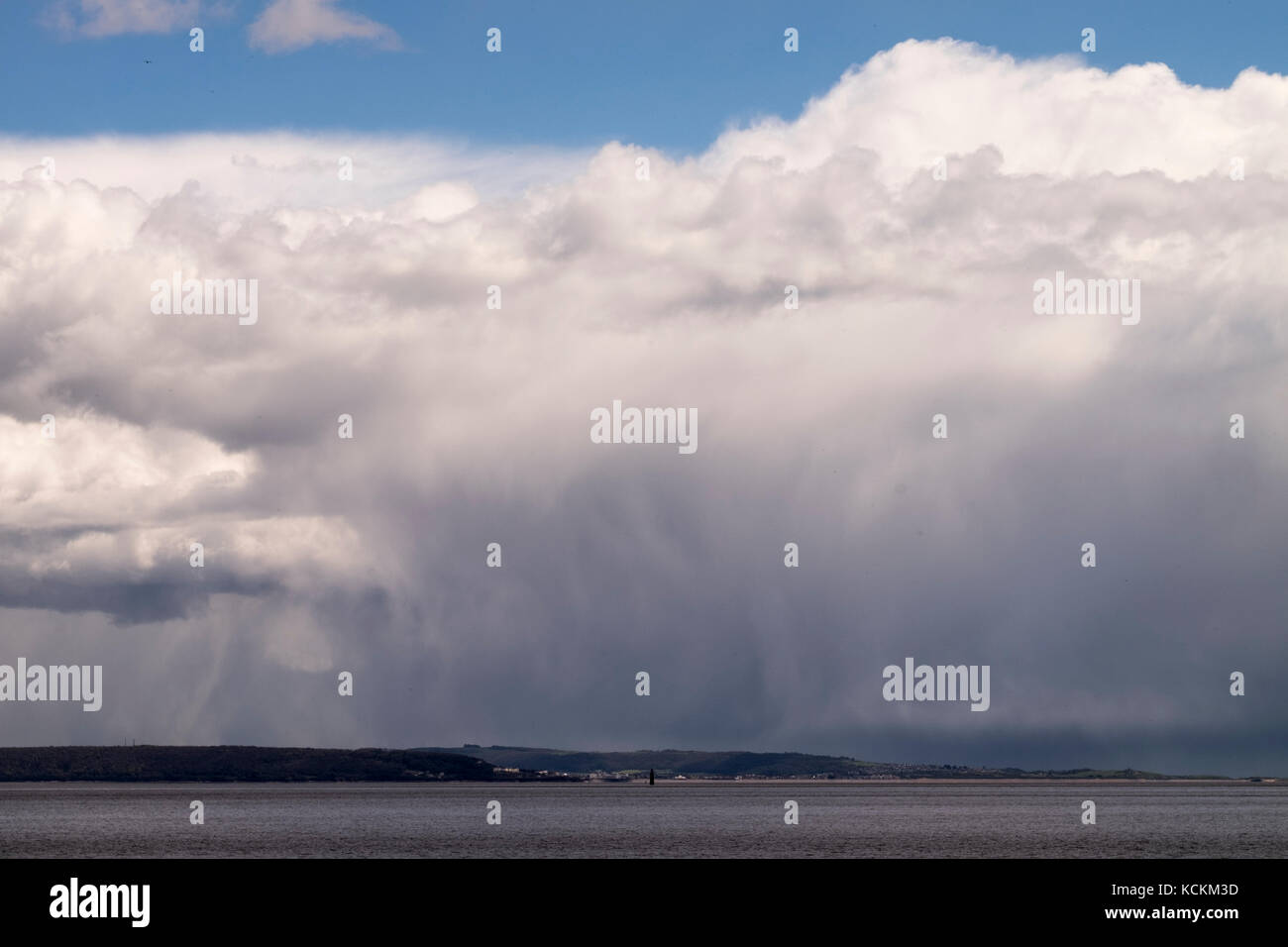 Cardiff during a storm seen from Cardiff Bay Stock Photo - Alamy