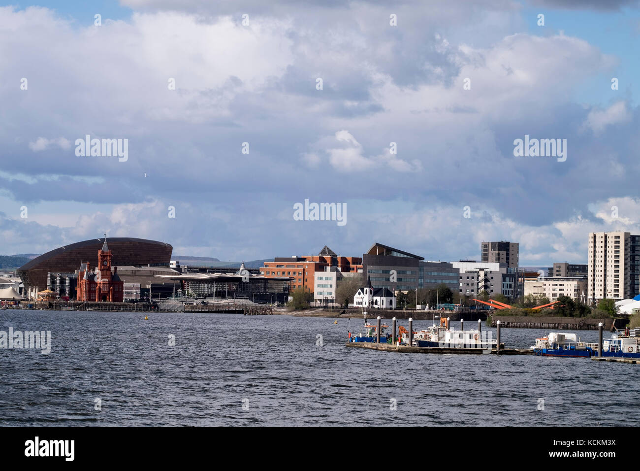Cardiff during a storm seen from Cardiff Bay Stock Photo - Alamy