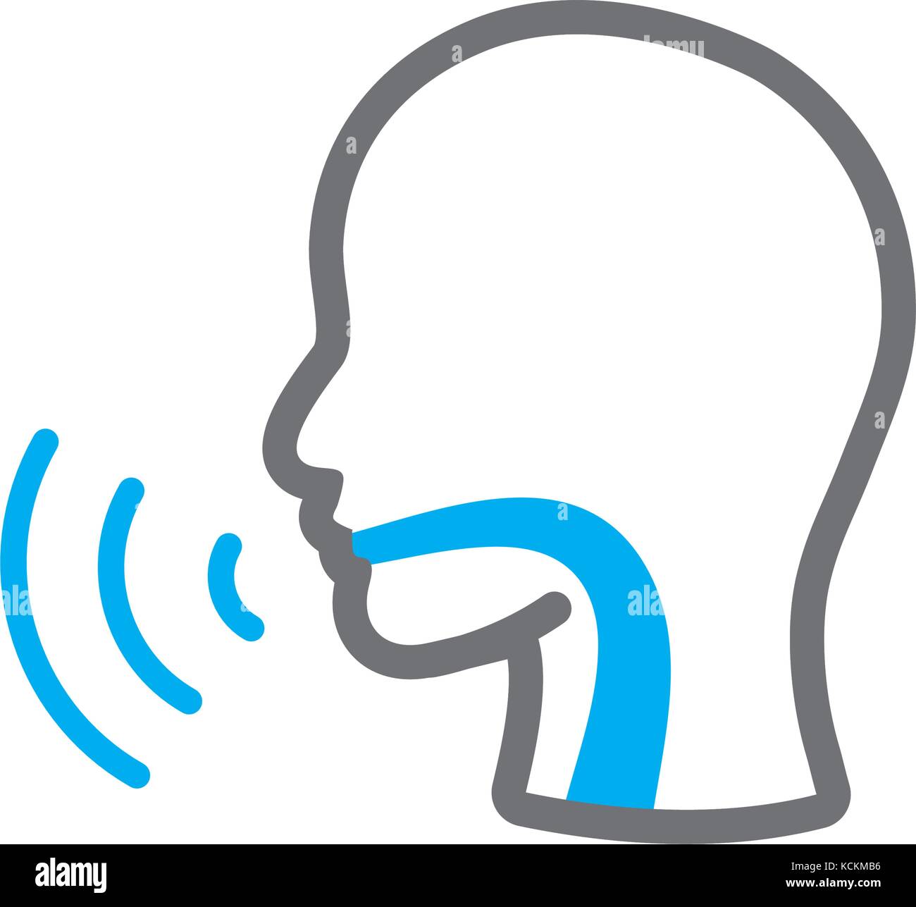 Voice emitting sound via voice chords with face Stock Vector Image ...