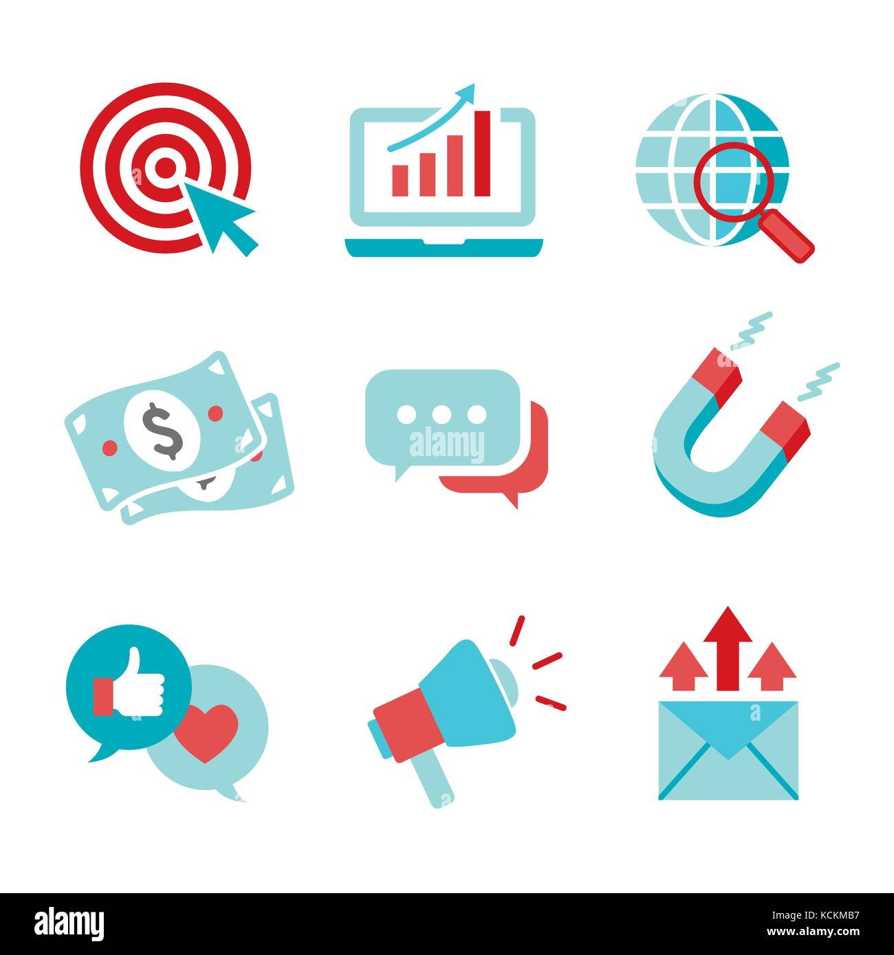 Solid inbound marketing vector icon set - CTAs, social media, magnet ... Solid inbound marketing vector icon set - CTAs, social media, magnet ...