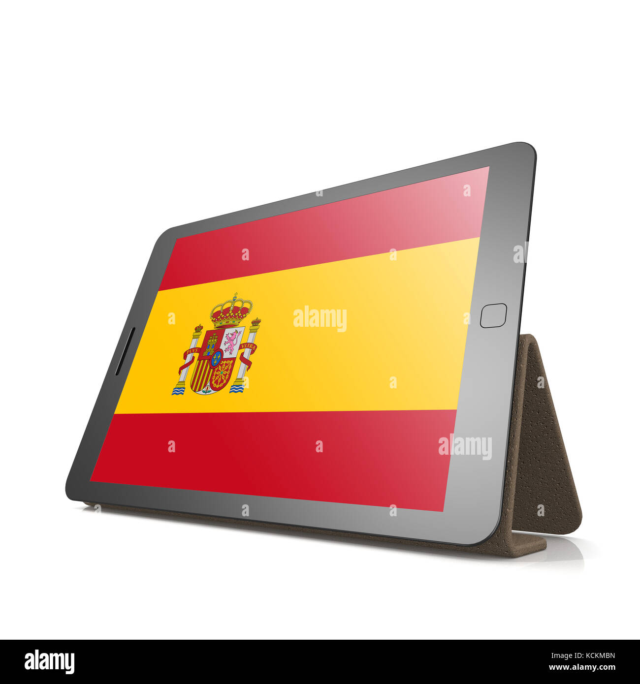 Tablet with Spain flag image with hi-res rendered artwork that could be ...