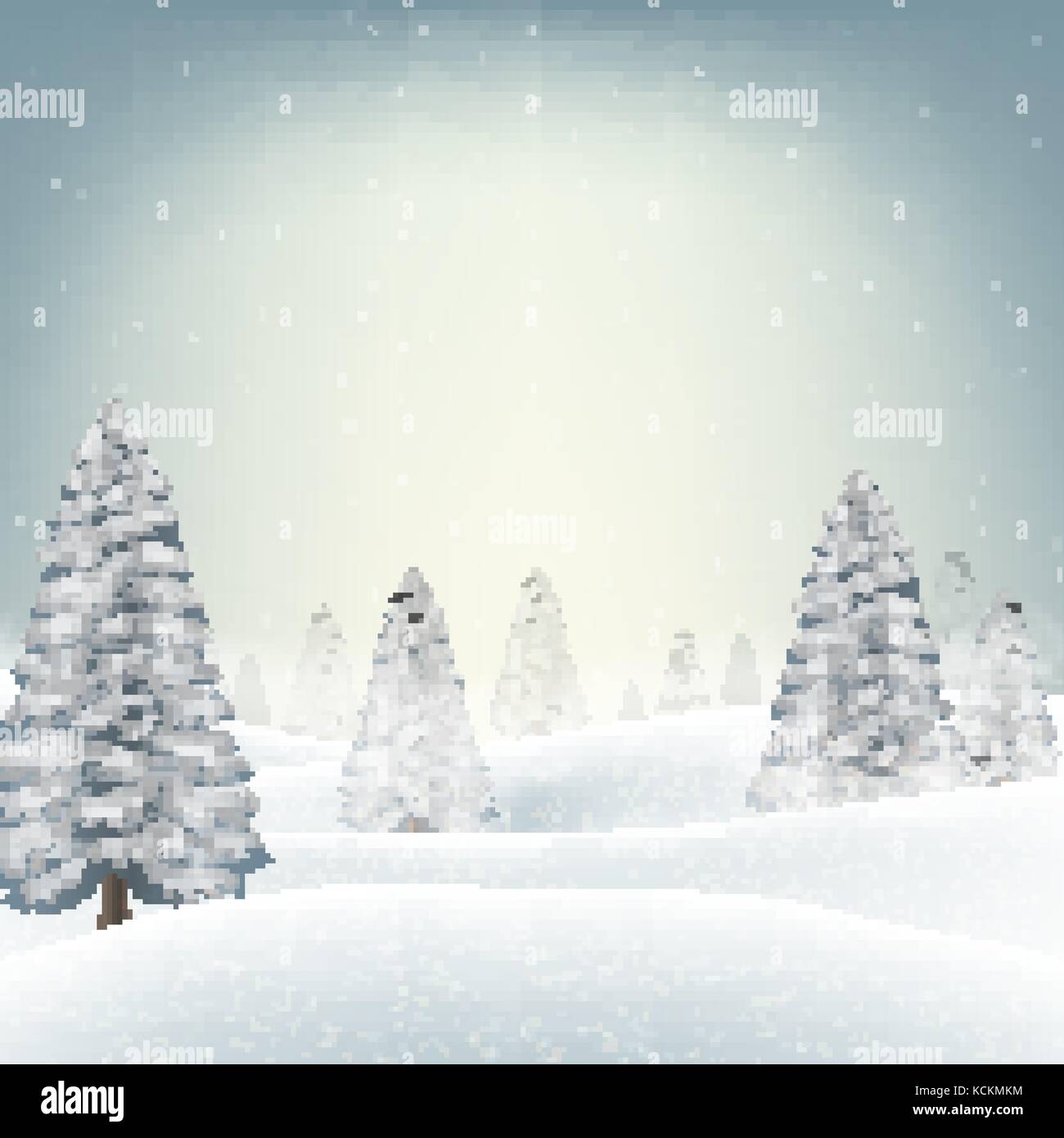 Snow field forest Stock Vector Images - Alamy