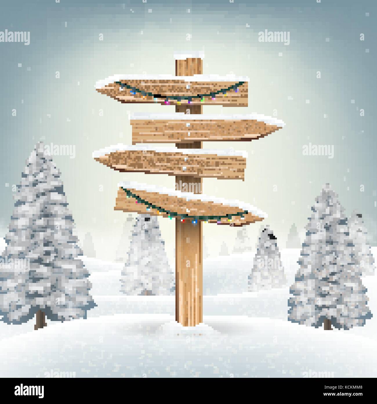 Snowfall in snow covered forest Stock Vector Images - Alamy