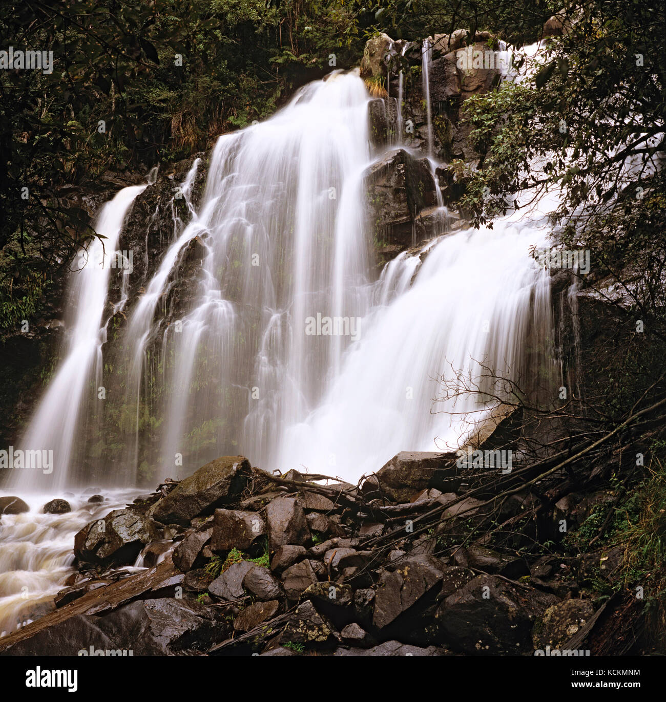 Snobs Creek Falls, The total fall is 100 m. Rubicon State Forest, near ...