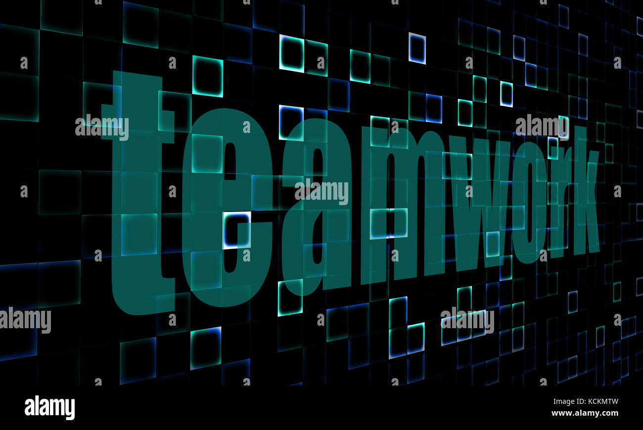 Pixelated words Teamwork on digital background image with hi-res ...