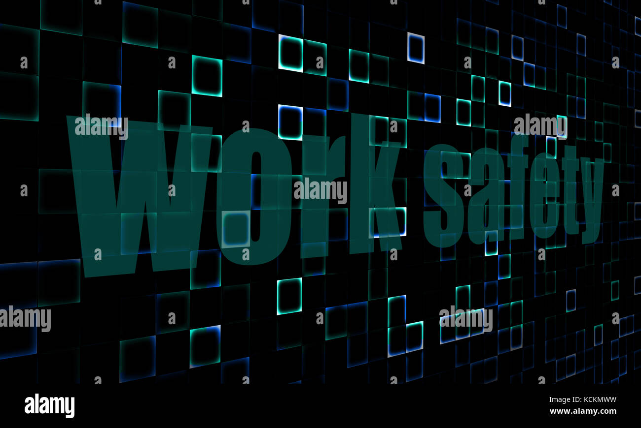Pixelated words work safety on digital background image with hi-res ...