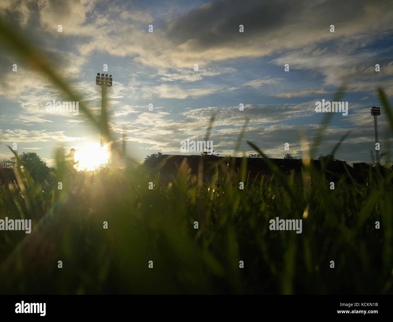 Silhouette running on road at sunrise. Fitness and workout wellness ...