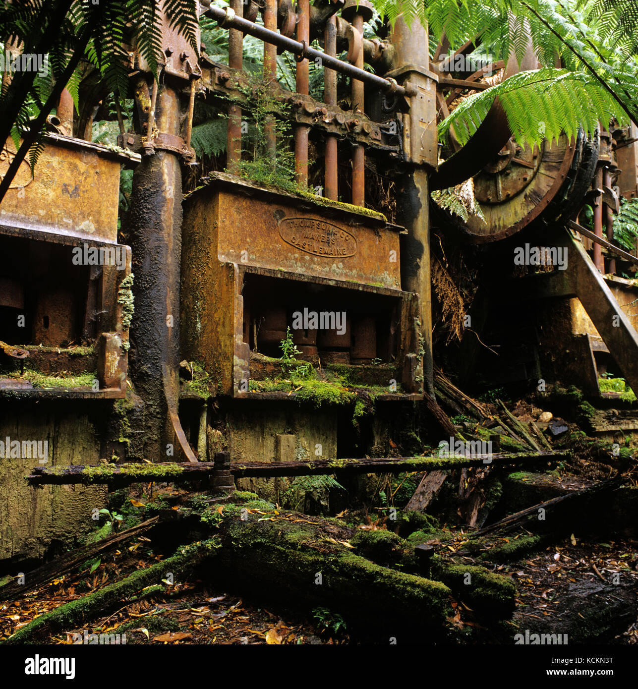 Anchor Mine battery, remains of crushing mechanism (stampers) being ...