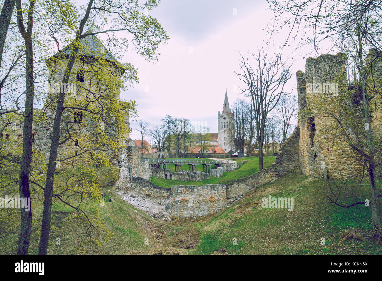 Old town, city, castle park in Cesis, Latvia. 2011 Stock Photo - Alamy