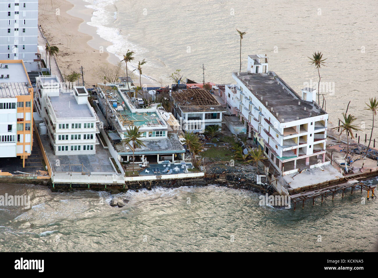 An aerial view of the damage left behind after Hurricane Maria is seen ...