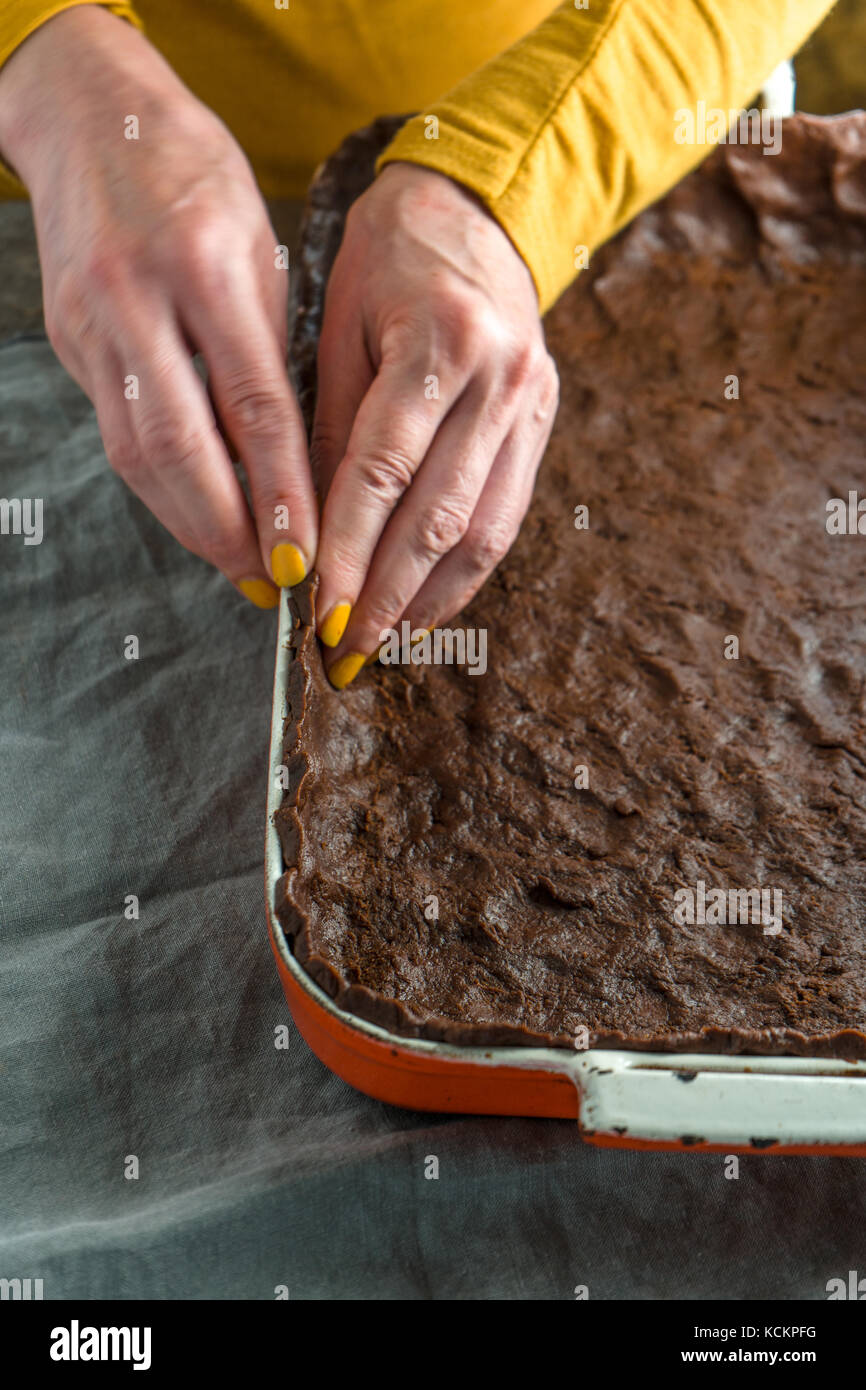 Preparation of the test for baking close-up vertical Stock Photo - Alamy