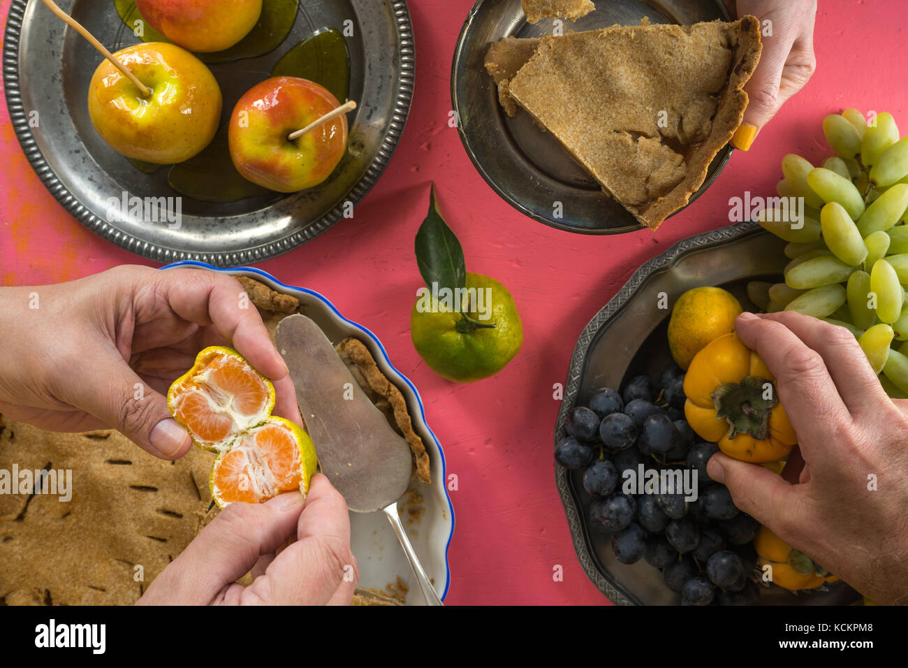 Traditional American Thanksgiving Day, feast close-up horizontal Stock ...