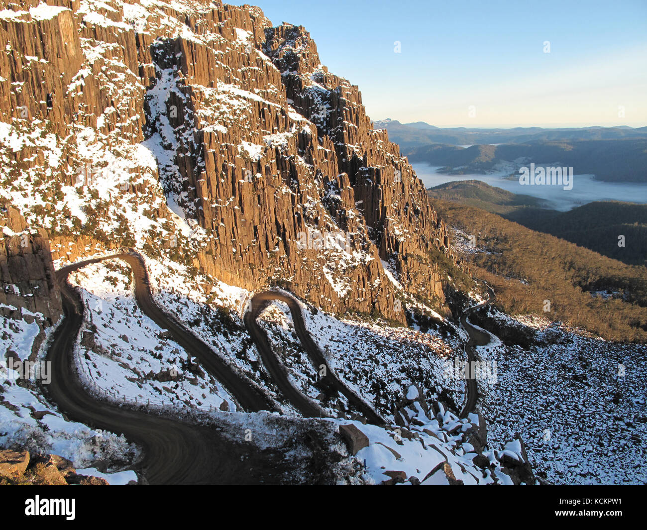 Road known as Jacobs Ladder, famous for its hairpin bends which lead to ...