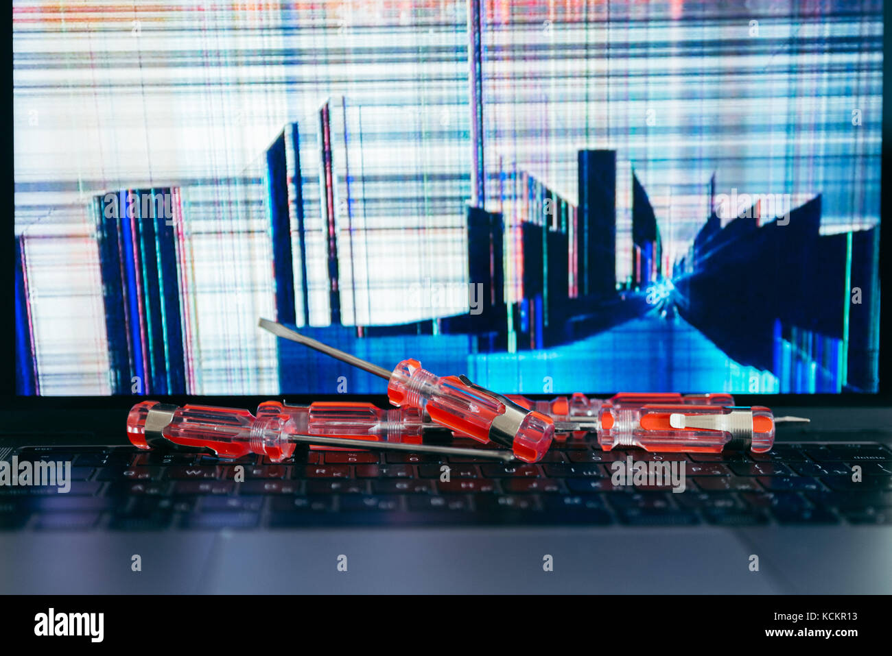 Destroyed laptop hi-res stock photography and images - Alamy