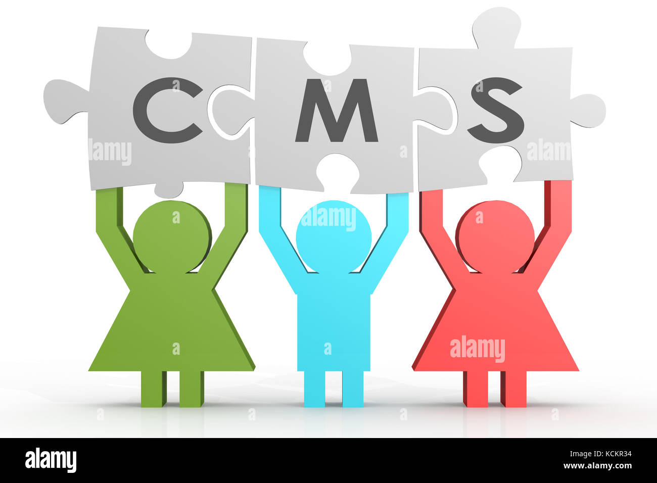 CMS - Content Management System puzzle in a line image with hi-res ...