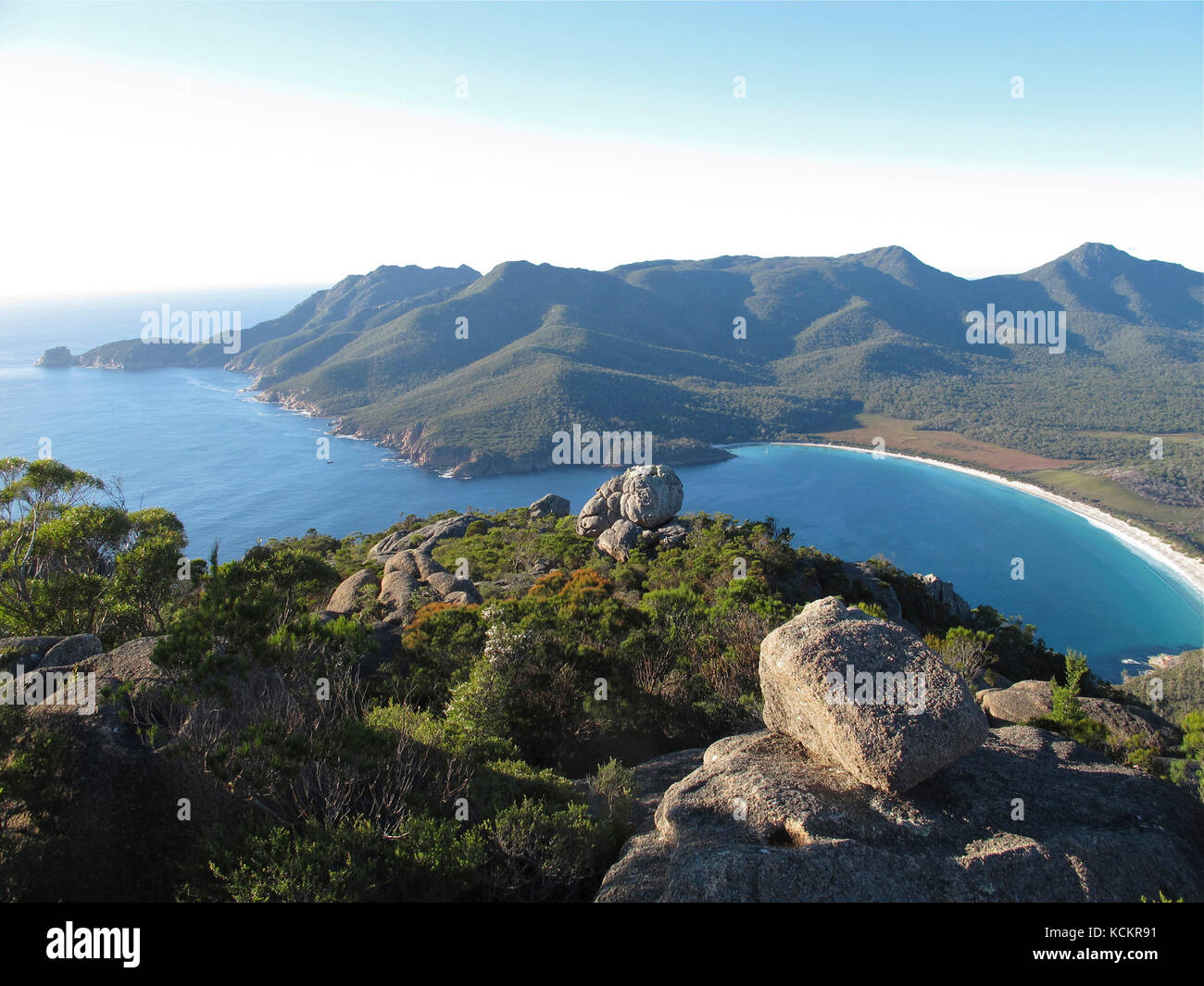 Wineglass Bay, from the summit of Mount Amos, part of the Hazards ...