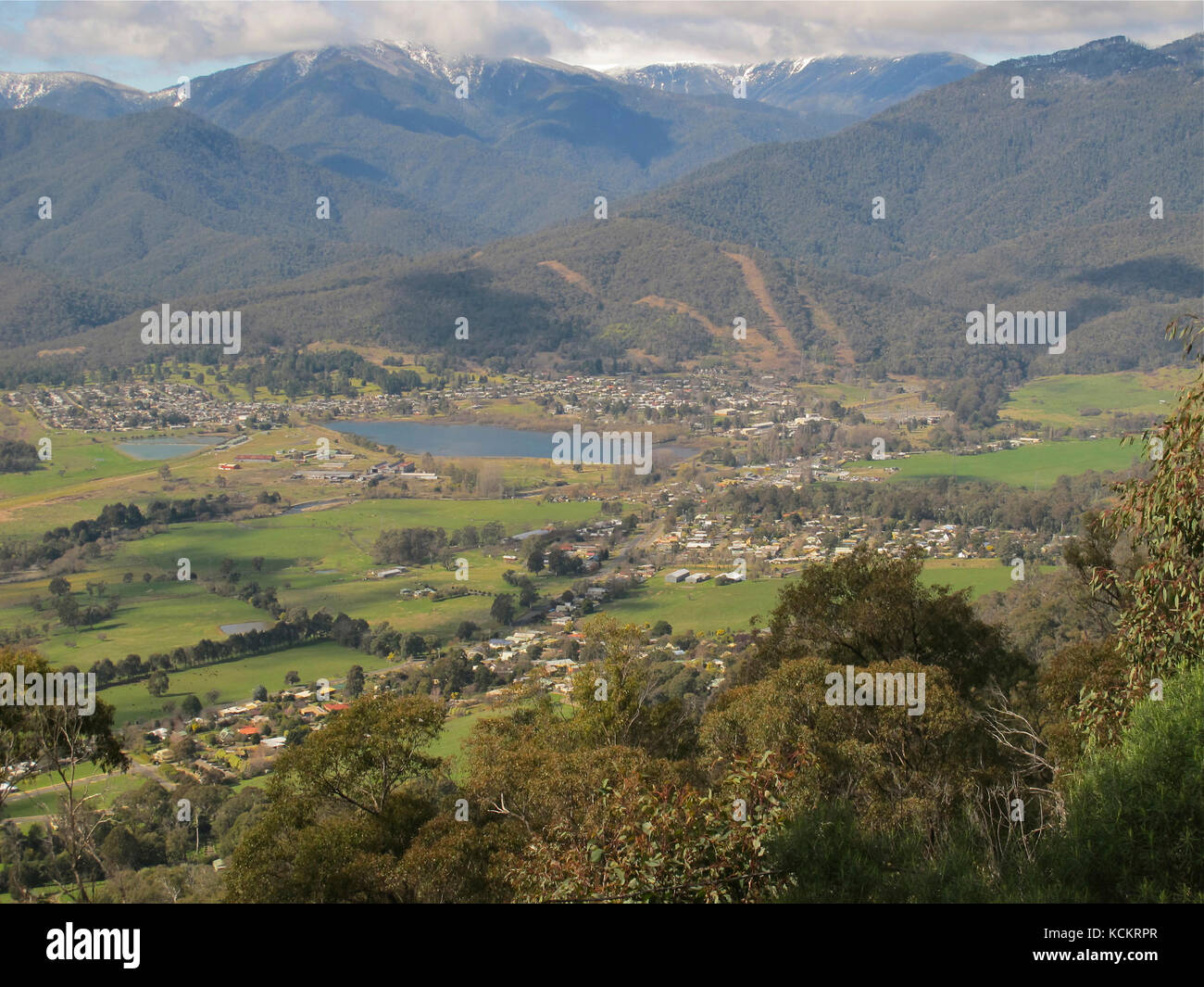 The town of Mount Beauty in the upper Kiewa Valley. Mount Beauty was ...