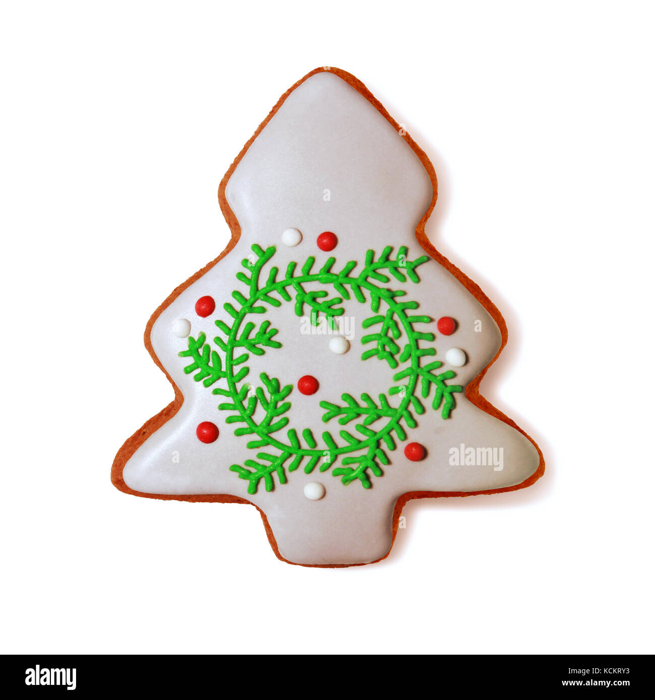 Christmas gingerbread cookie isolated on white with path Stock Photo ...