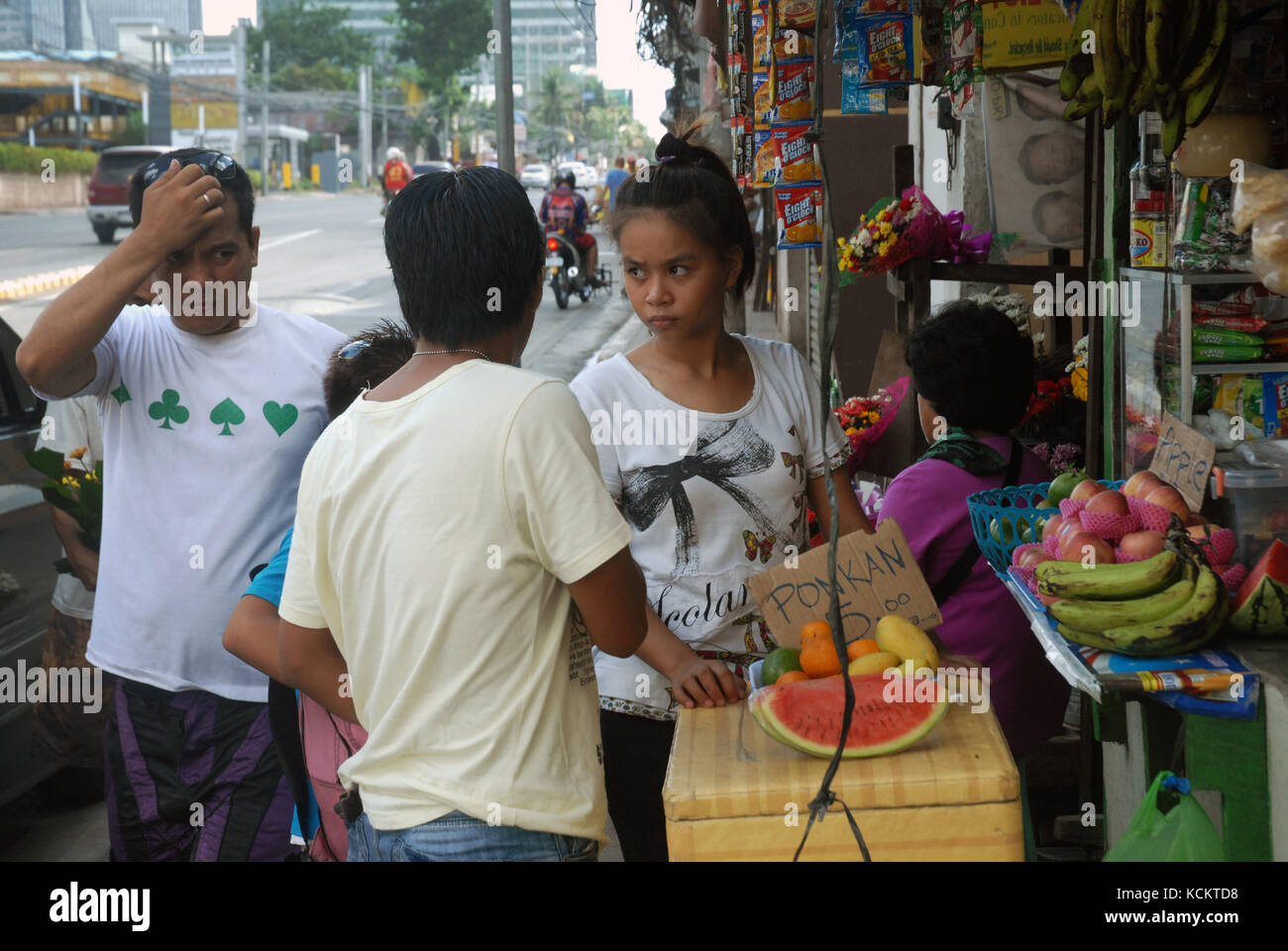 Sari-sari store selling snacks and fruit on display, Cebu, Philippines ...