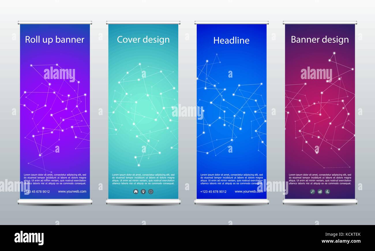 Abstract roll up banner for presentation and publication. Science ...