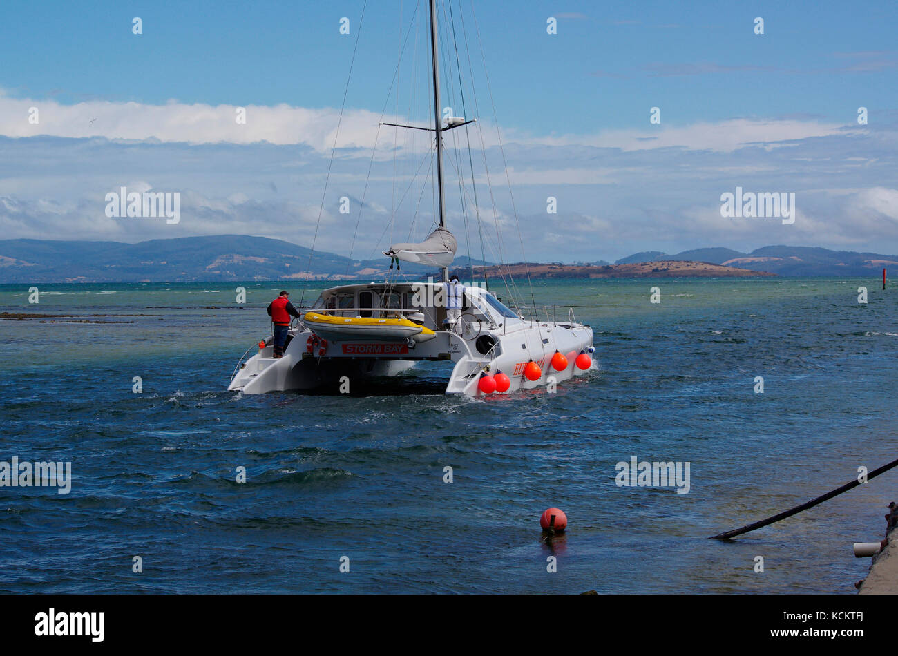 Cataraman in the Denison Canal, 2.42 km long, which separates the ...
