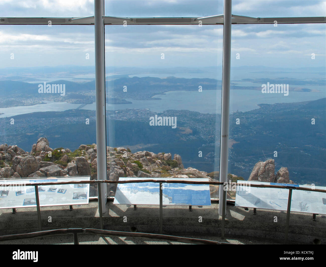 Observation building at summit of Mount Wellington, interior view ...