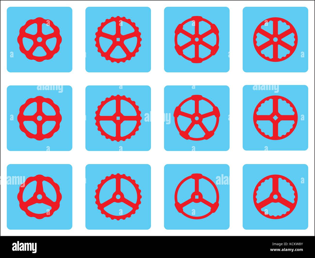 Hand wheel icons. Vector illustration for adjustment and operation ...