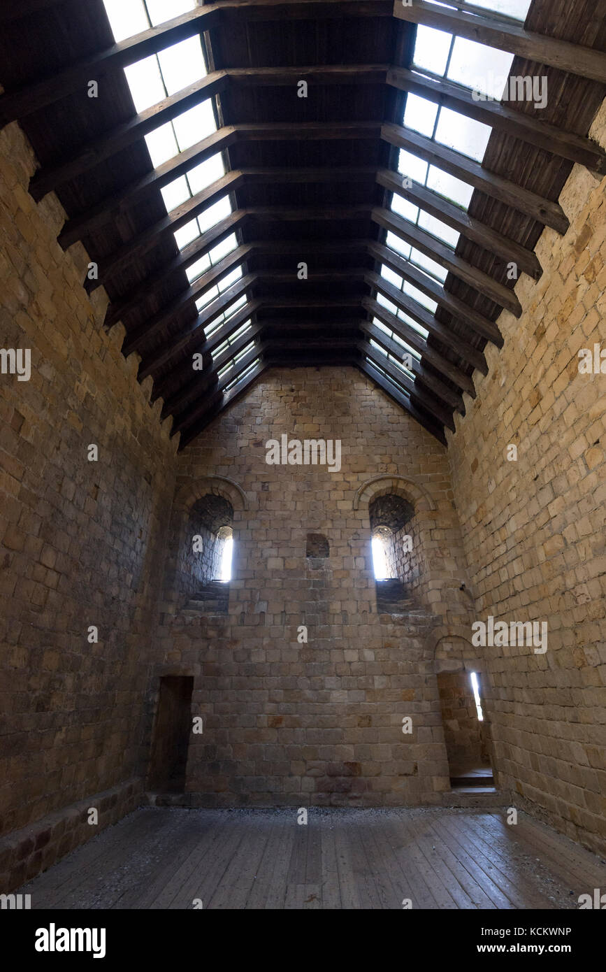 Interior of the castle keep at Richmond Castle, North Yorkshire ...