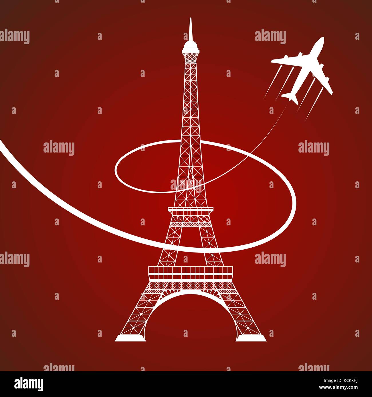 eiffel tower on red Stock Vector Image & Art - Alamy