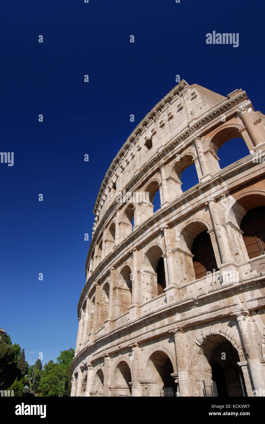 Coliseum monumental arcade in the center of Rome (with copy space Stock ...