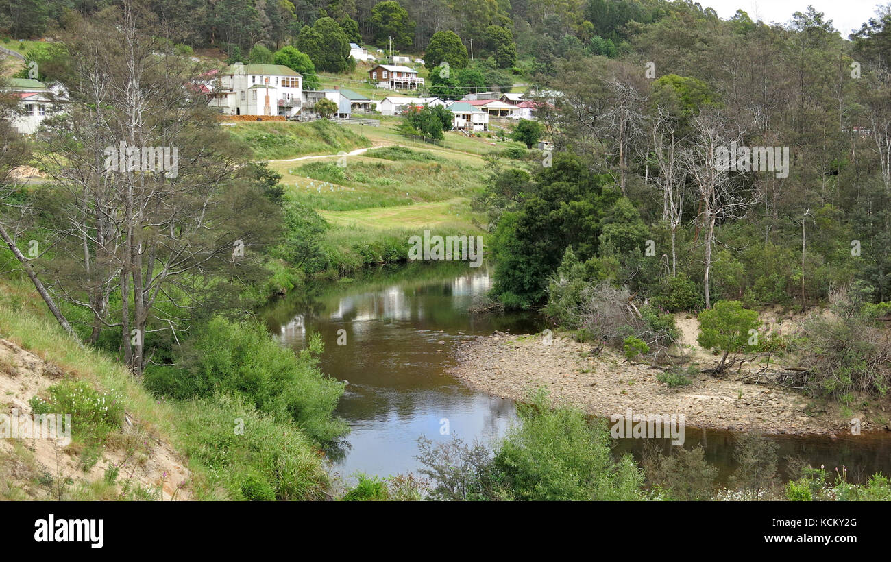 The Ringarooma River and village of Derby that in the late 1800s had a ...