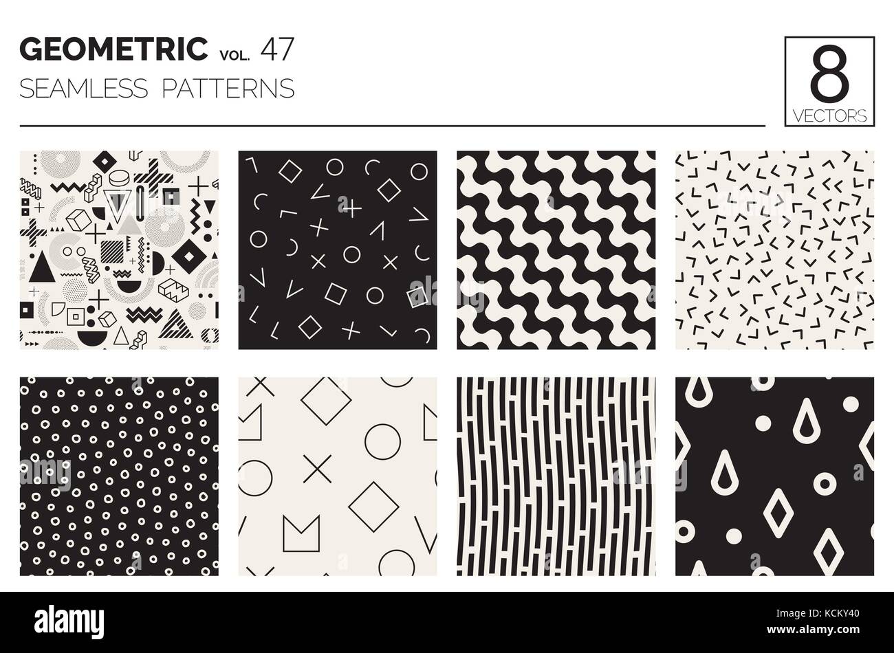 Minimal Geometric Seamless Patterns Set Stock Vector Image And Art Alamy