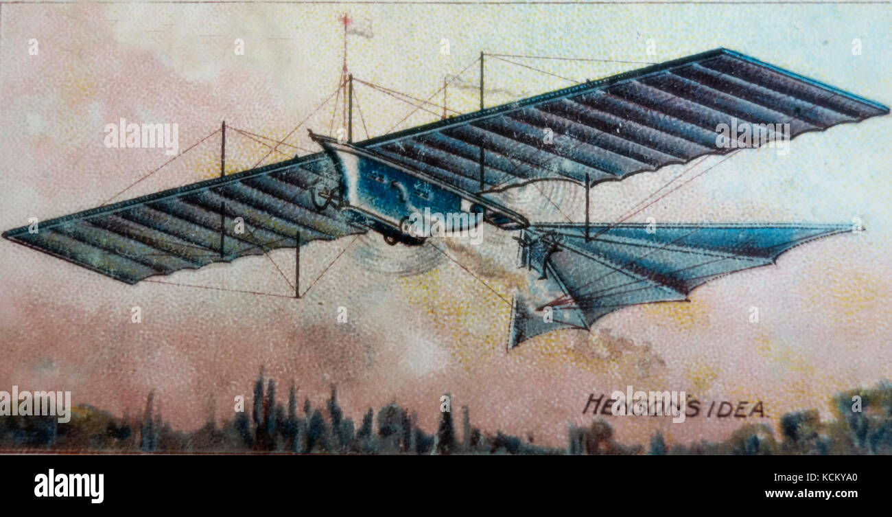 A vintage illustration of a antique flying machine Stock Photo - Alamy