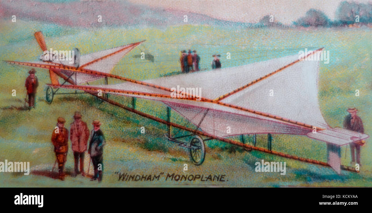 A vintage illustration of a antique flying machine Stock Photo - Alamy