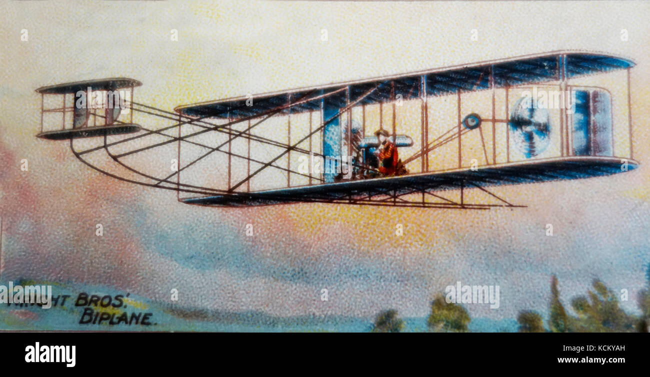 A vintage illustration of a antique flying machine Stock Photo - Alamy