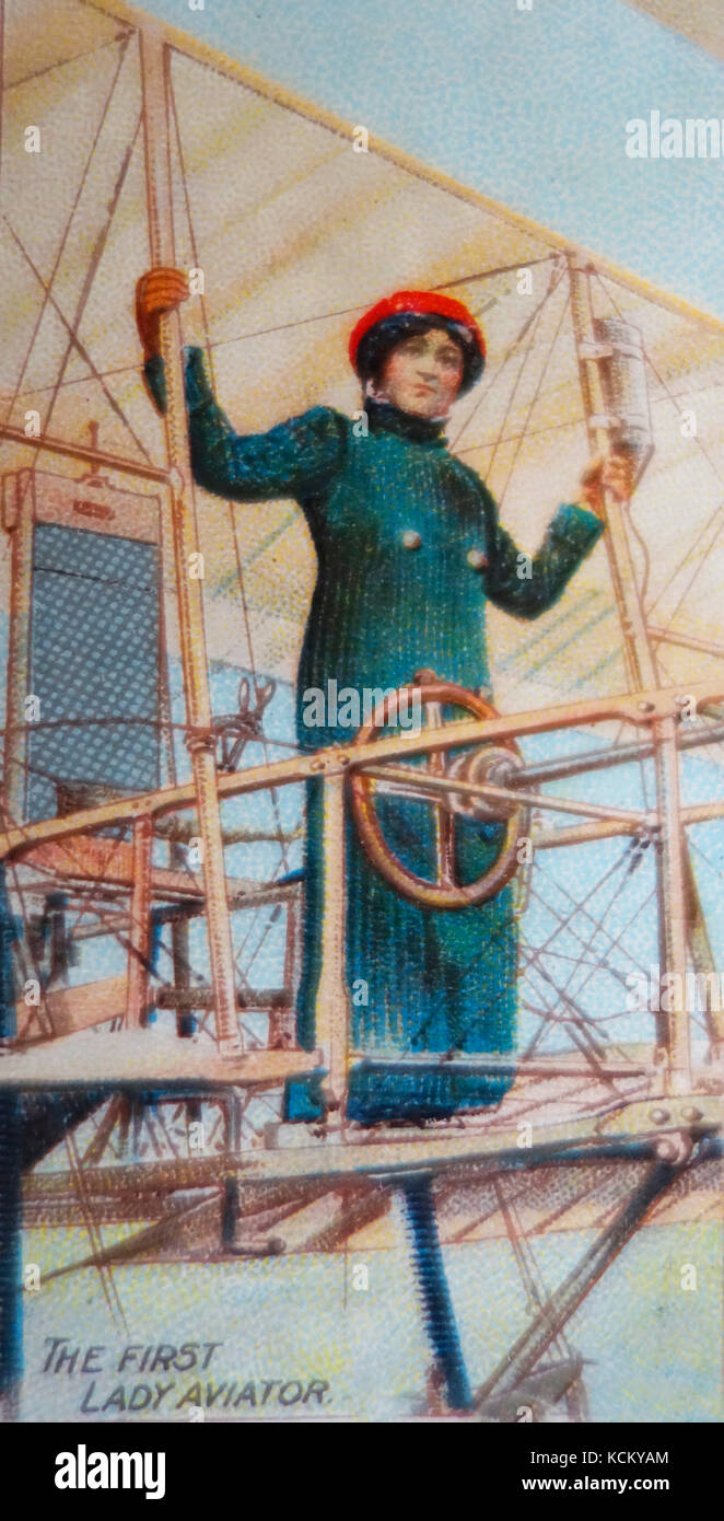 A vintage illustration of a antique flying machine Stock Photo - Alamy