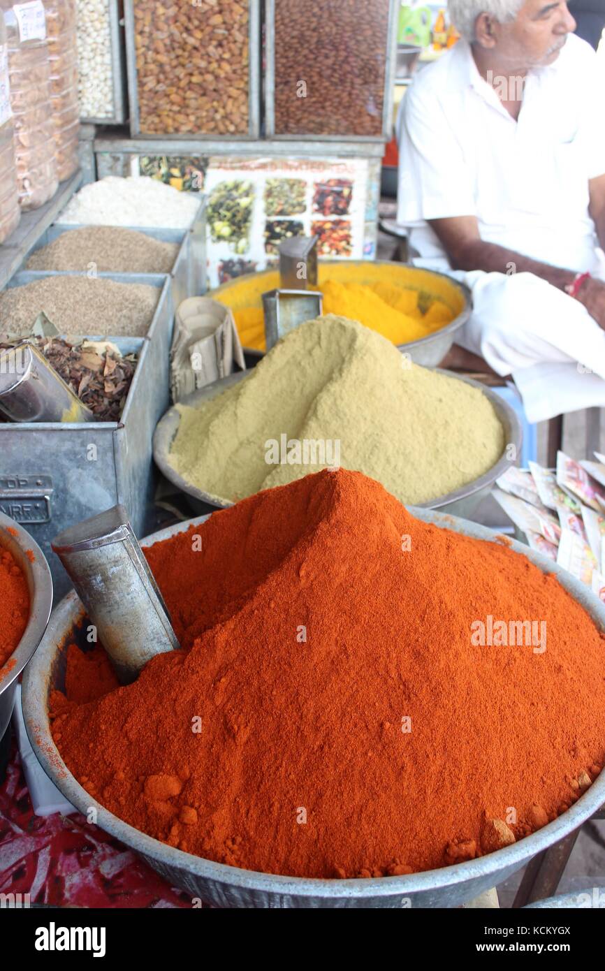 Local spices at Indian market Jodhpur Stock Photo - Alamy