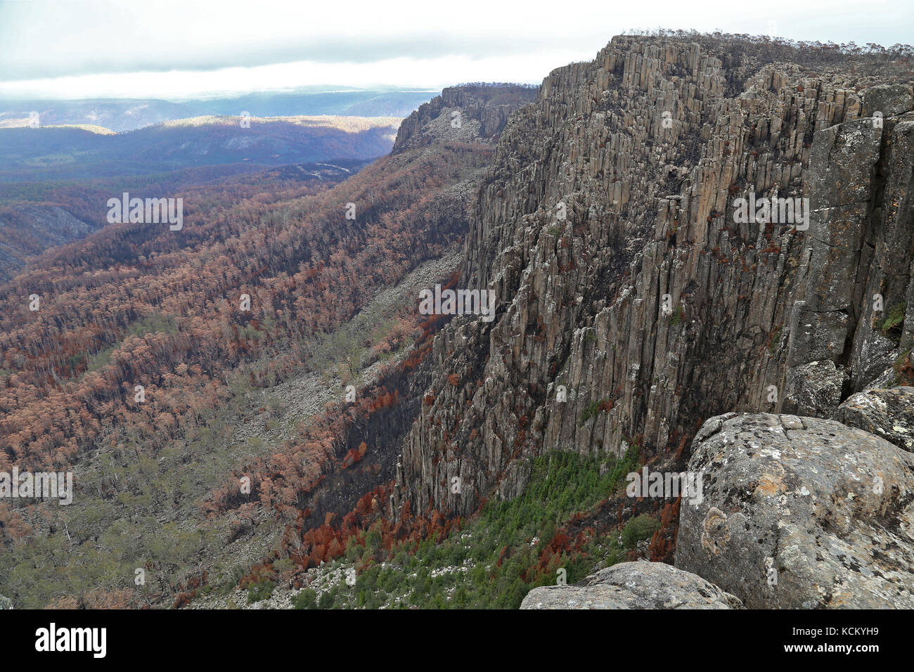 Devils Gullet in the dolerite escarpment of the Great Western Tiers ...