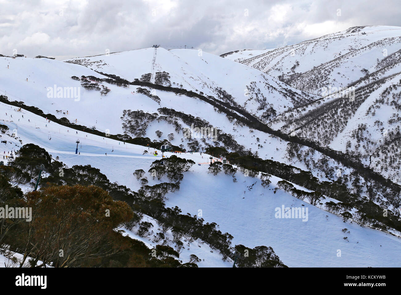 Swindlers Creek Valley in the Mount Hotham snowfields. Victorian Alps ...